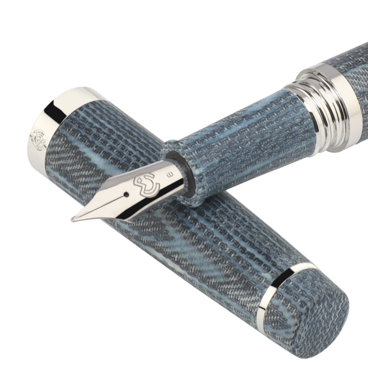 Denima | Denim Micarta Fountain Pen | No. 6 Steel Nib | Magna Carta ...
